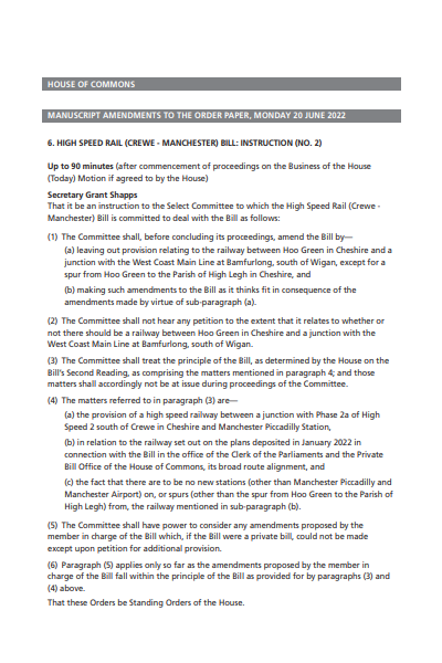 Commons business papers - UK Parliament